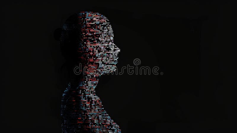 Side Profile Silhouette with Digital Overlay Reflects Modern Visual ...