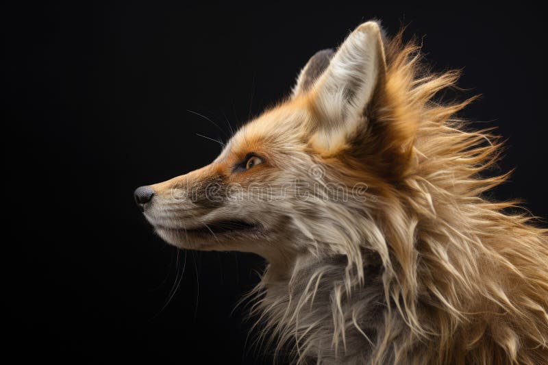 Side Profile of a Sneezing Fox, Fur Ruffled Stock Photo - Image of ...