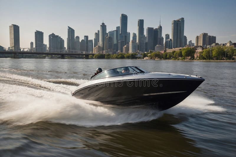 Side Profile of the Speed Boat Stock Illustration - Illustration of ...