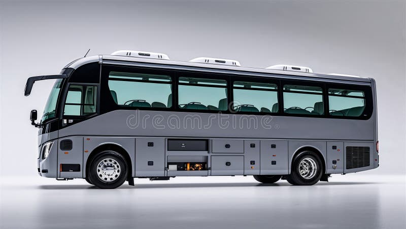 Side Profile of a Streamlined Sleeper Bus with Tinted Windows and ...