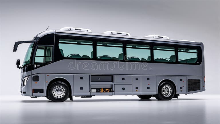 Side Profile of a Streamlined Sleeper Bus with Tinted Windows and ...