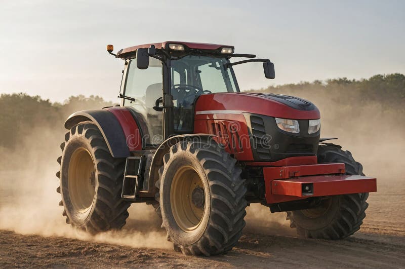 Side Profile of the Tractor, Highlighting Its Wheels, Cab, and Body ...