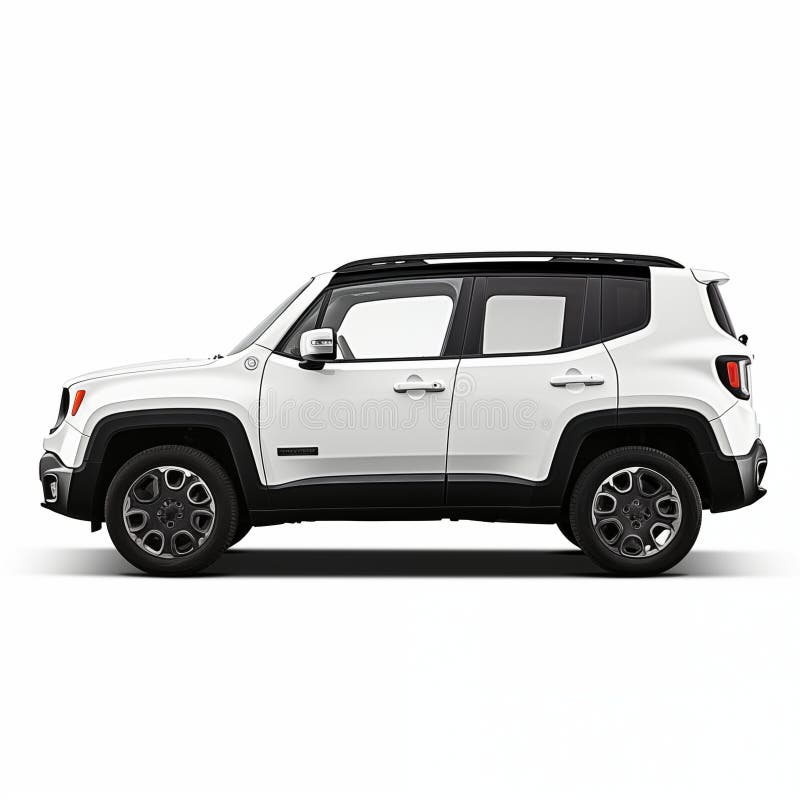 Side Profile of a White Compact SUV with Modern Design and Black Trims ...