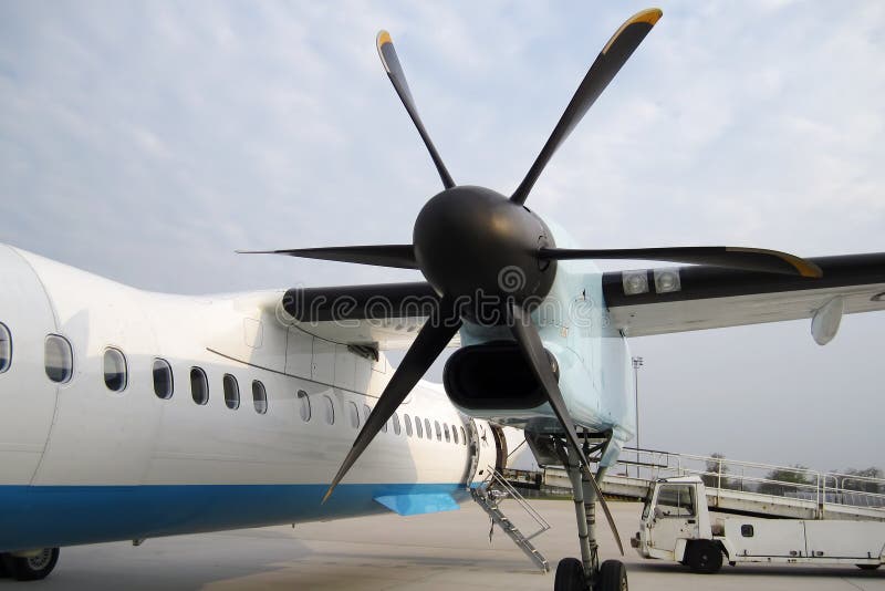 Propeller of the Plane with Airplane Stock Image - Image of airplane ...