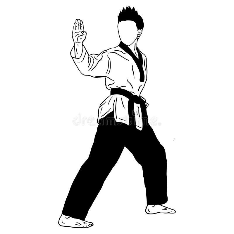 Side punch taekwondo stock illustration. Illustration of finger - 262265394
