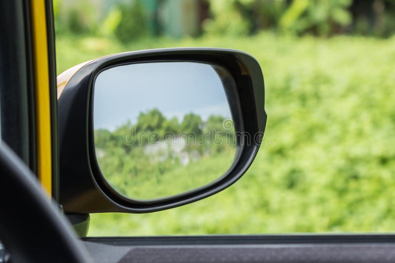 Side Rear-view Mirror on a Modern Car Stock Image - Image of looking ...