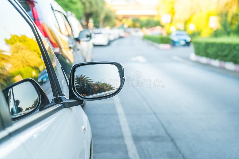 Side Rear-view Mirror on Vintage Classic Car Stock Photo - Image of ...