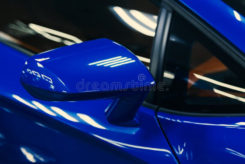 Side Rear-view Mirror on a Modern Car Stock Image - Image of outside ...