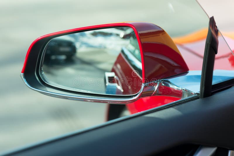 Side rear-view mirror stock photo. Image of outside, parking - 60672086