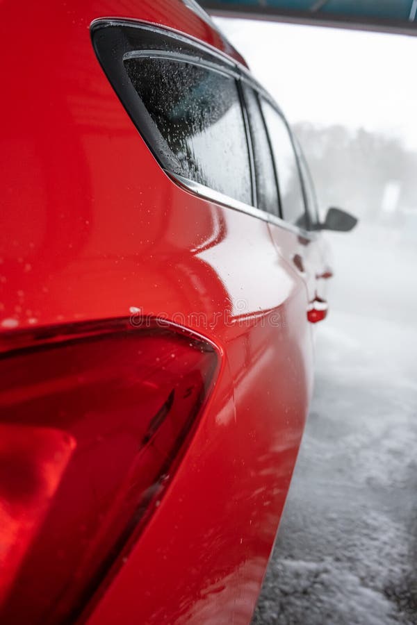 Side of a Red Car Being Washed.. Stock Photo - Image of automotive ...