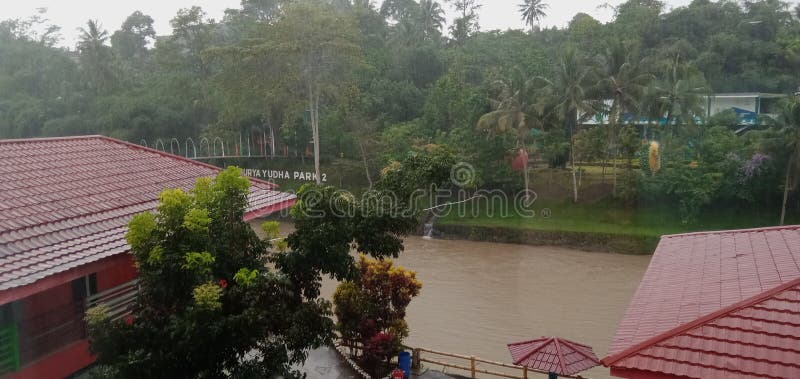 In the Side of River Beautiful View Rainy Editorial Stock Photo - Image ...