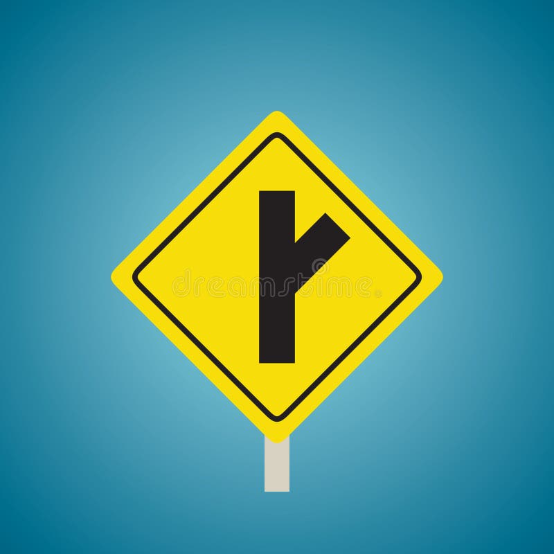 Side Road at an Acute Angle Sign. Vector Illustration Decorative Design ...