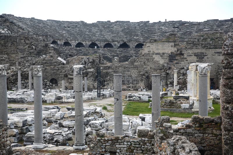 Side ruins in Turkey stock image. Image of temple, archaeology - 55003913
