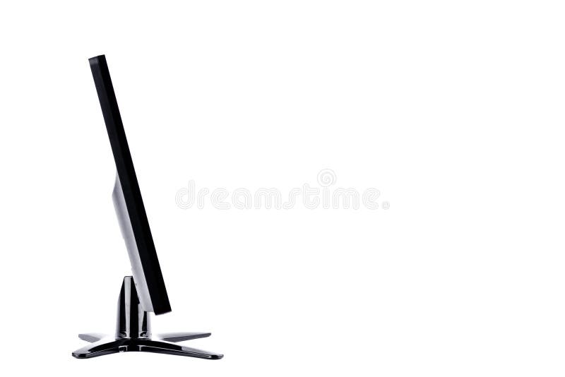 Side of the Screen LED Monitor Computer Display on White Background ...