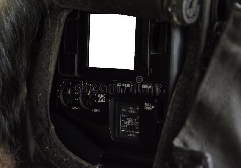 Side screen of a TV camera stock photo. Image of camera - 107812894