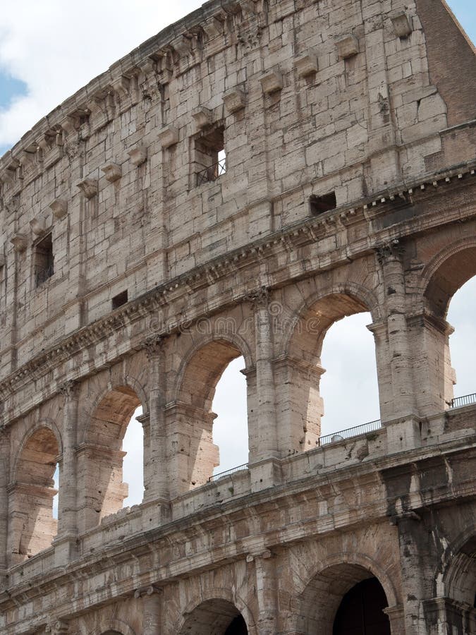 Side Shot of the Colosseum in Rome, Italy with Light Sky Stock Image ...