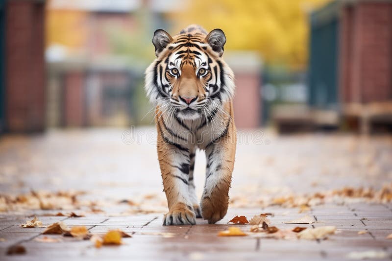 Side Shot of Tiger Walking Towards Camera Stock Image - Image of ...