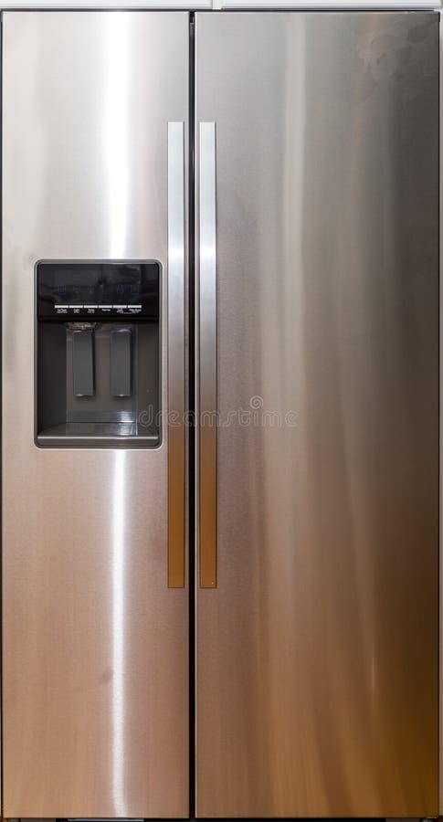Side by Side Stainless Fridge Stock Photo - Image of style, metal: 62787078