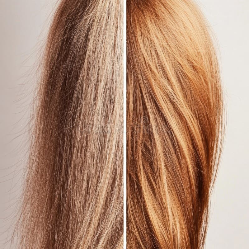 Comparison between Damaged Dull Hair and Shiny Healthy Hair Strands ...