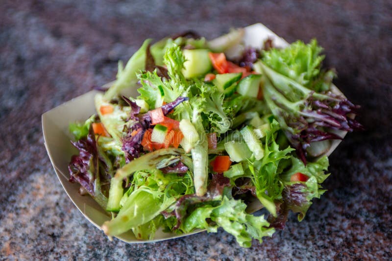 Side Spring mix Salad stock photo. Image of green, side - 270726410