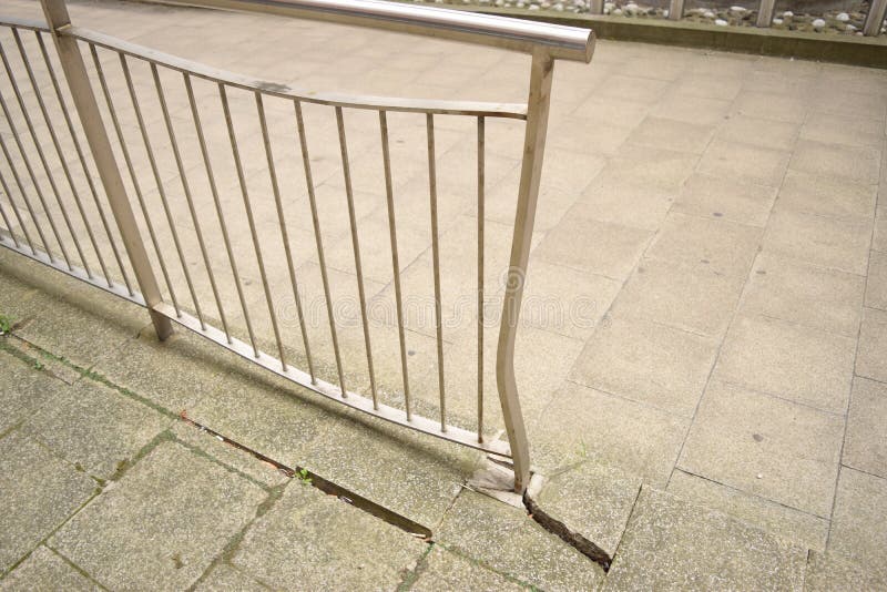 Cause View of a Dented Railing Stock Photo - Image of dented, side ...