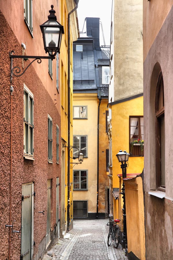 Side street stock photo. Image of stockholm, scandinavian - 54754276