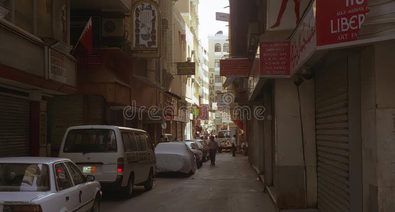 A Side Street in an Urban Area of Bahrain in 1998 Editorial Photography ...