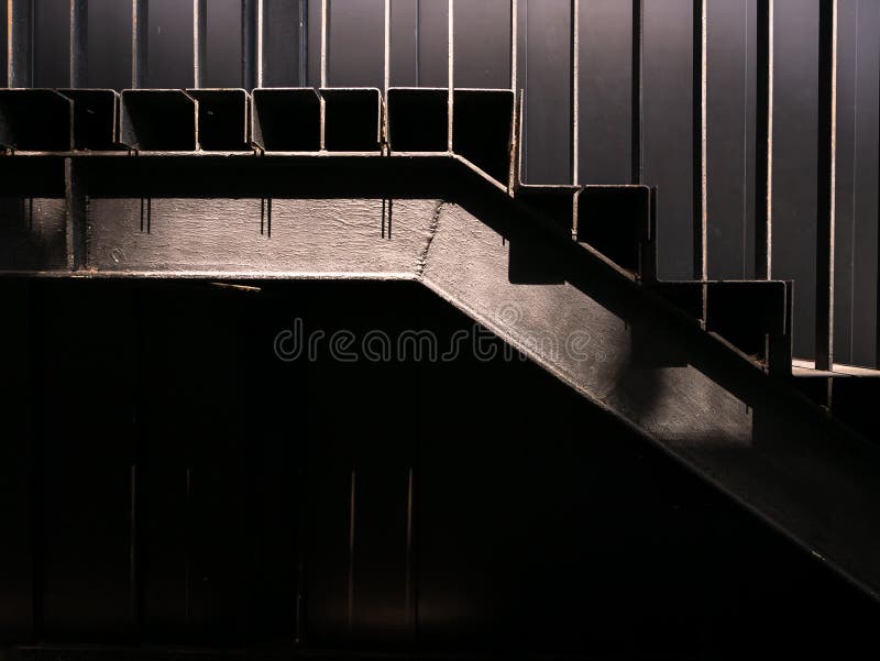 Side Structure of the Steel Ladder and the Shadow Stock Image - Image ...