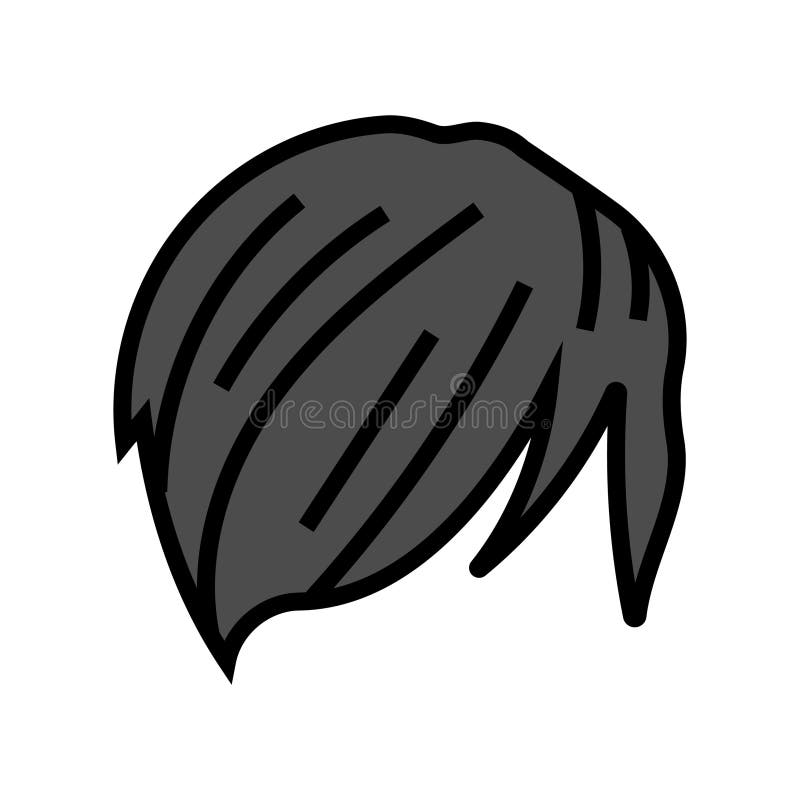 Side Swept Bangs Emo Color Icon Vector Illustration Stock Illustration ...