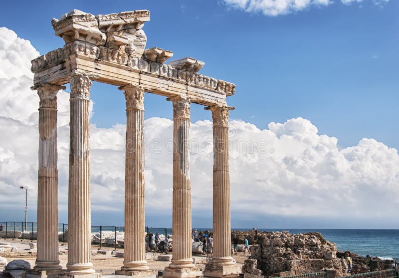 Side Temple of Apollo Landmark Stock Photo - Image of construction ...