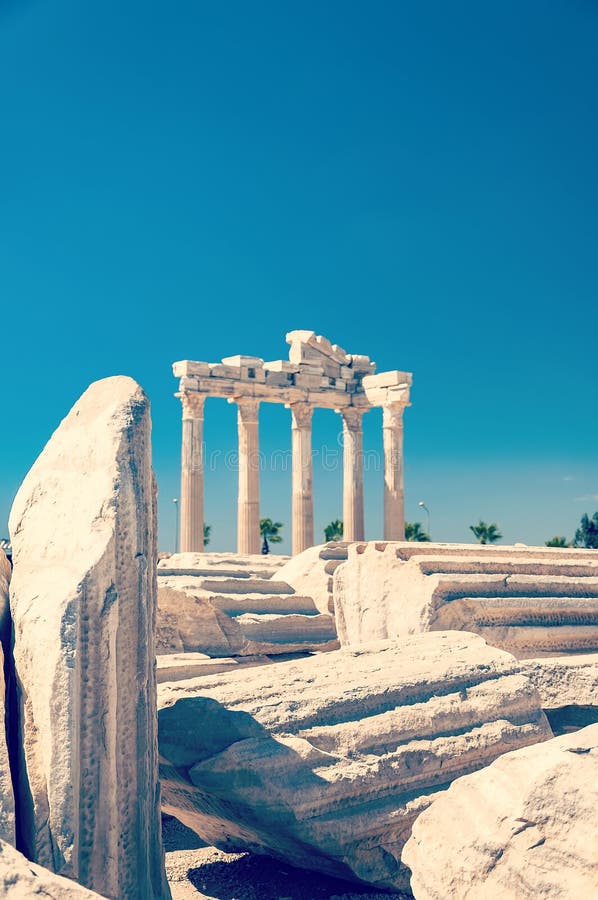 Side Temple of Apollo Ruins Stock Image - Image of architectural ...