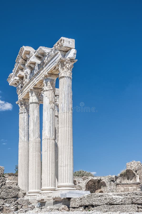 Side Temple of Apollo Ruins Stock Image - Image of apollo ...