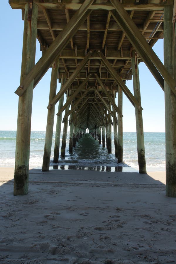 Side Tilt Beach Pier Leading Line Corridor Stock Image - Image of ...