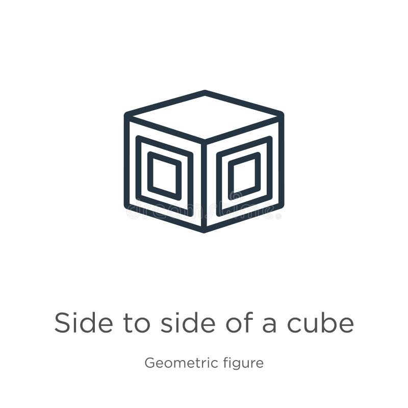 Side To Side of a Cube Icon in Different Style Vector Illustration. Two ...