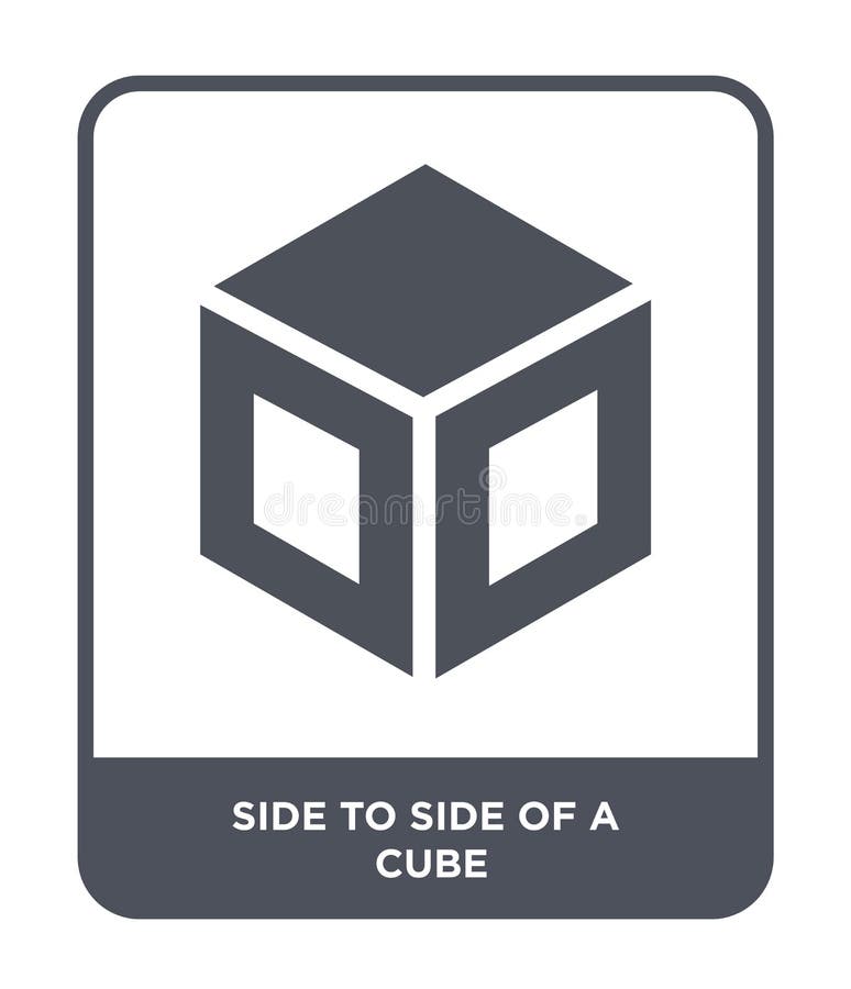 Side To Side of a Cube Icon in Different Style Vector Illustration. Two ...