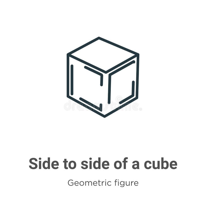 Side To Side of a Cube Icon in Different Style Vector Illustration. Two ...