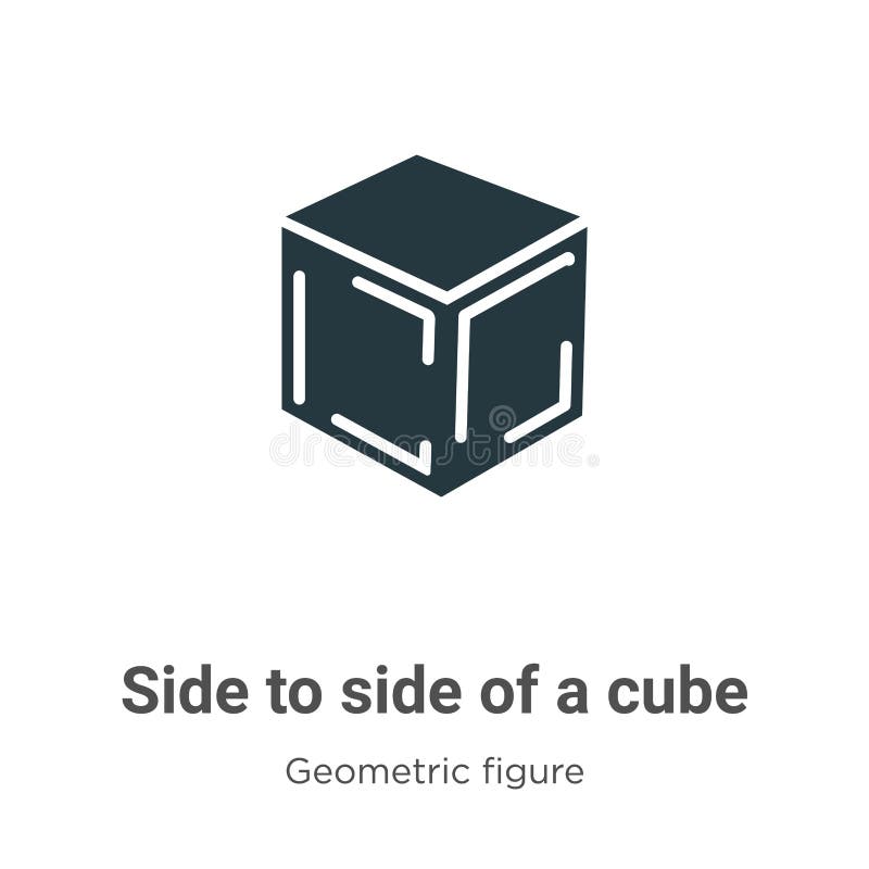 Side To Side of a Cube Vector Icon on White Background. Flat Vector ...