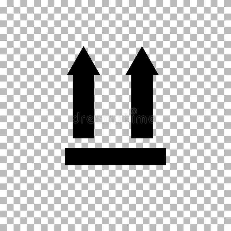 This Side Up Icon on Transparent Background. Two Arrows Indicating Top ...