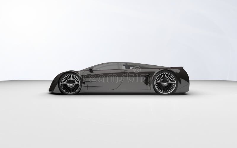 Side View of a 3D Rendered Sports Car Stock Illustration - Illustration ...
