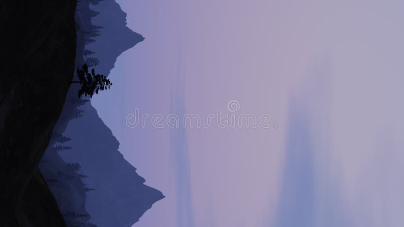 Vertical Video Side View of Abstract Animated Looped Landscape ...