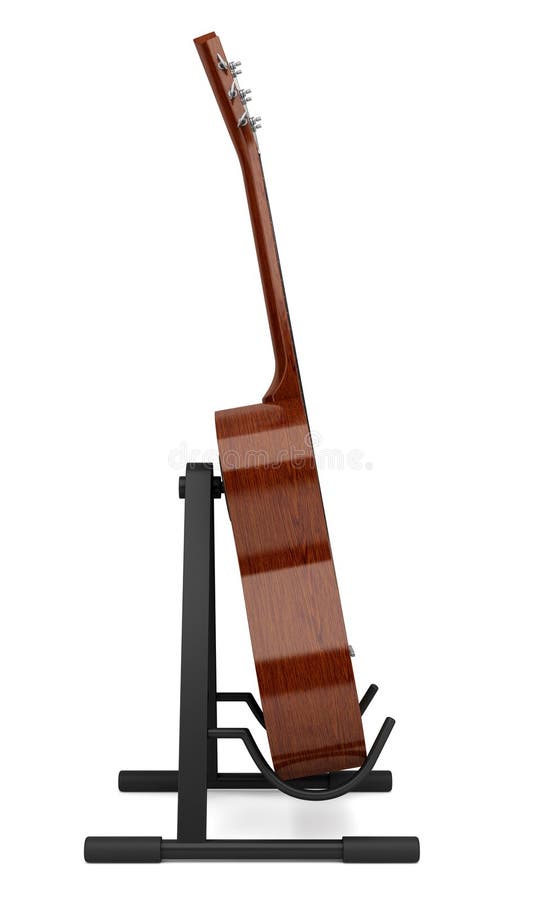 Side View of Acoustic Guitar Isolated on White Stock Illustration ...