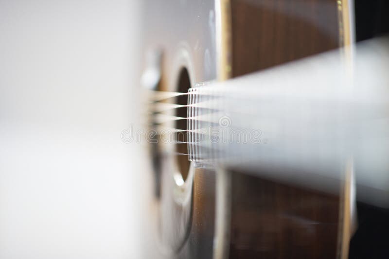 Side View of an Acoustic Western Guitar Stock Photo - Image of strum ...