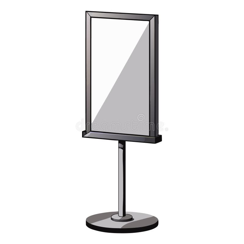 Side View of an Ad Stand or Blank Advertising Board. Mockup Template of ...