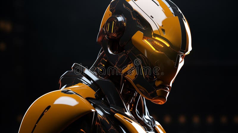 Side View of AI Robot, Dark Setting Stock Illustration - Illustration ... Side View of AI Robot, Dark Setting Stock Illustration - Illustration ...