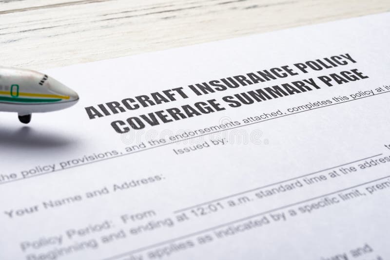 Aircraft Insurance Policy Coverage Form and an Airplane Model Concept ...
