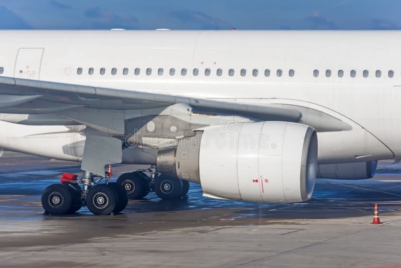 Side View of an Airplane Engine Chassis and Fuselage Stock Photo ...