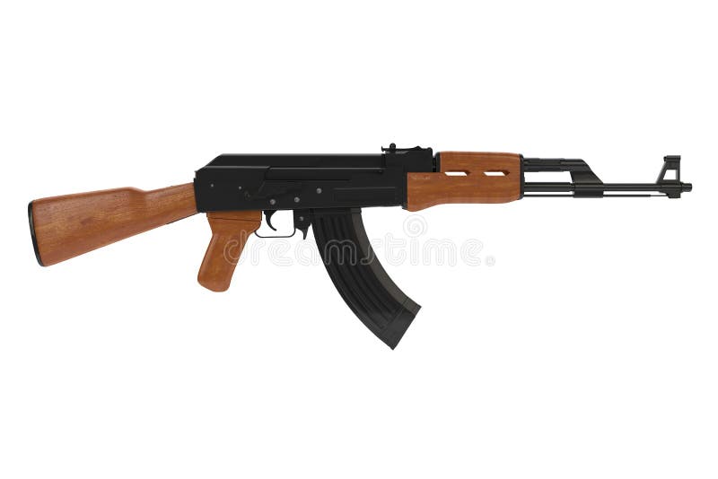 Side view of a AK-47 gun stock illustration. Illustration of assault ...