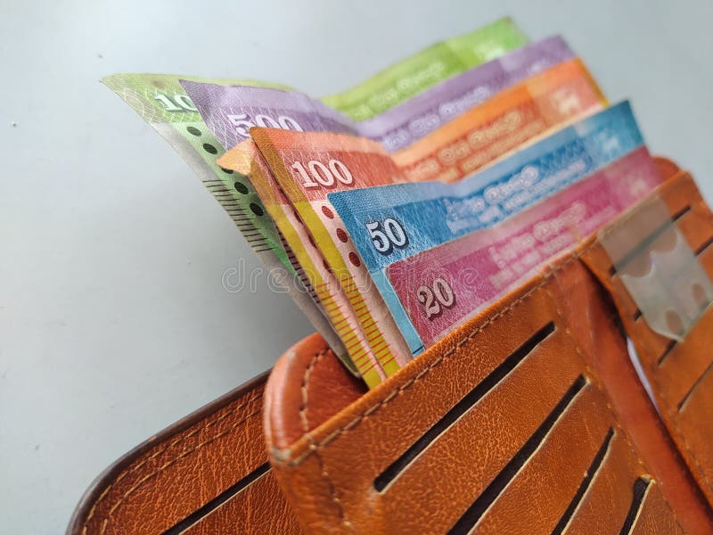 5000 Sri Lankan Rupee Notes Stack on a Black Background. Making a ...