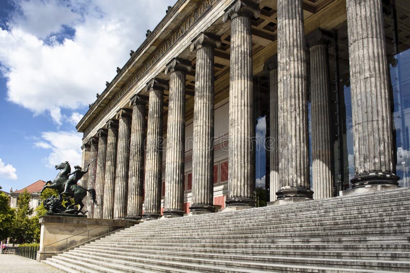 Side view of Altes Museum stock image. Image of clouds - 75506921