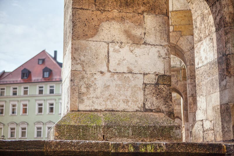 Side View of Ancient Architectural Column Stock Image - Image of ...